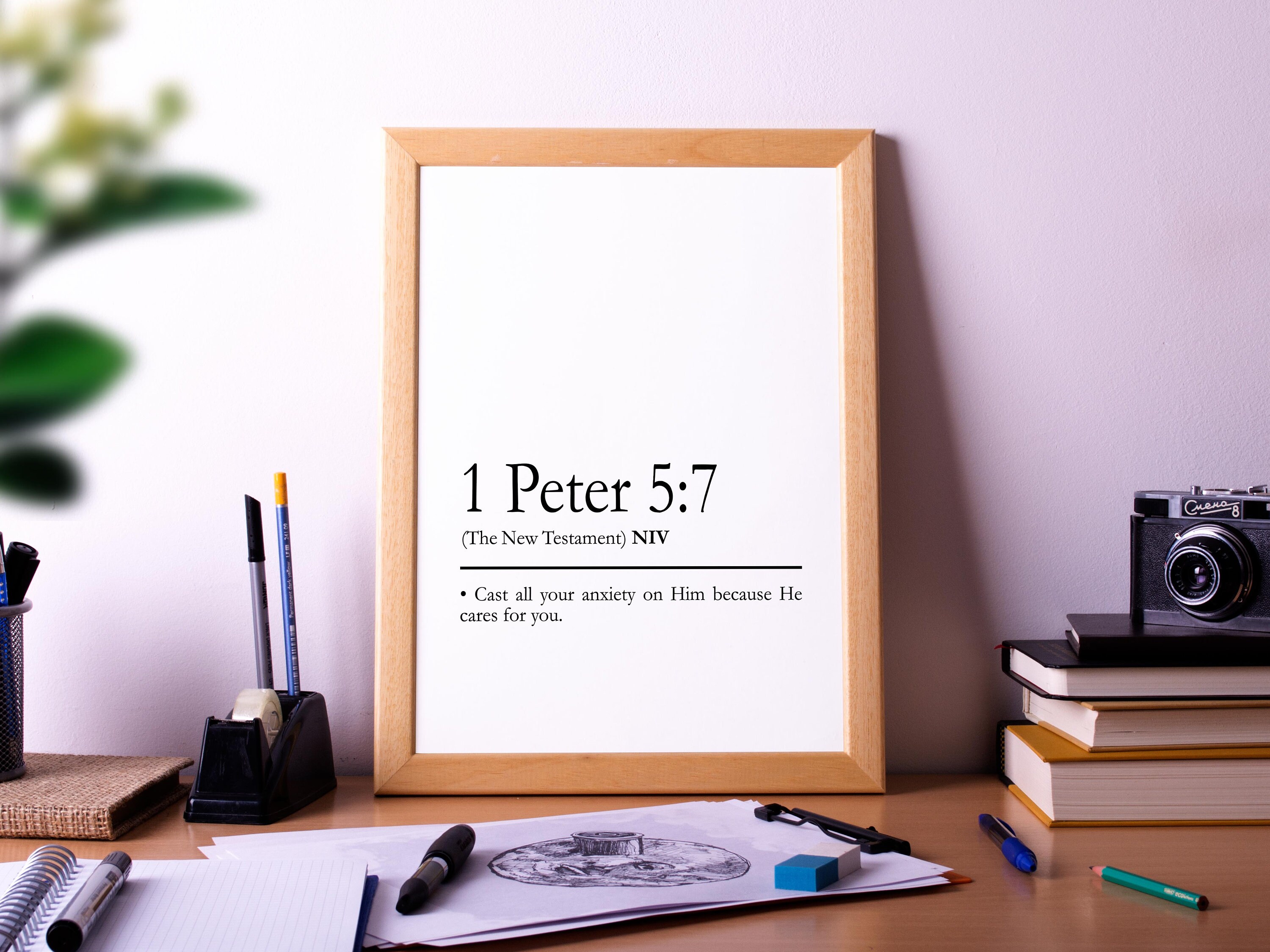 1 Peter 5:7 Bible Verse Dictionary Poster Quote Print Wall | Etsy