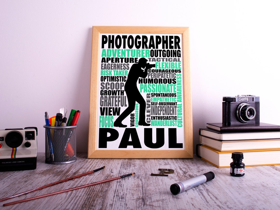 Custom Photographer Poster, Photographer Gift, Typography Art Print ...
