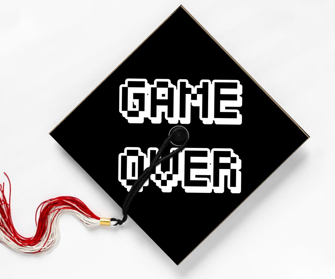 Game Over Gamer Graduation Cap Topper Sticker: Class of 2025 - Etsy
