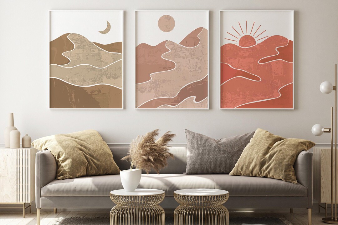 Boho Style Desert Art Print, Bohemian Style Minimalist Poster Print ...