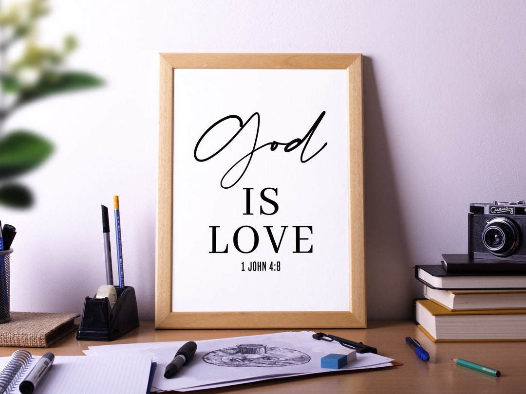 1 John 4:8, Bible Verse Poster, Quote Print, Minimalist Art - Etsy
