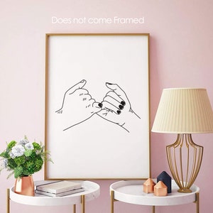 Pinky Promise Wall Art Minimalist Office Wall Art Print - Etsy