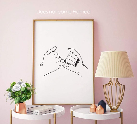 Pinky Promise Wall Art Minimalist Office Wall Art Print | Etsy