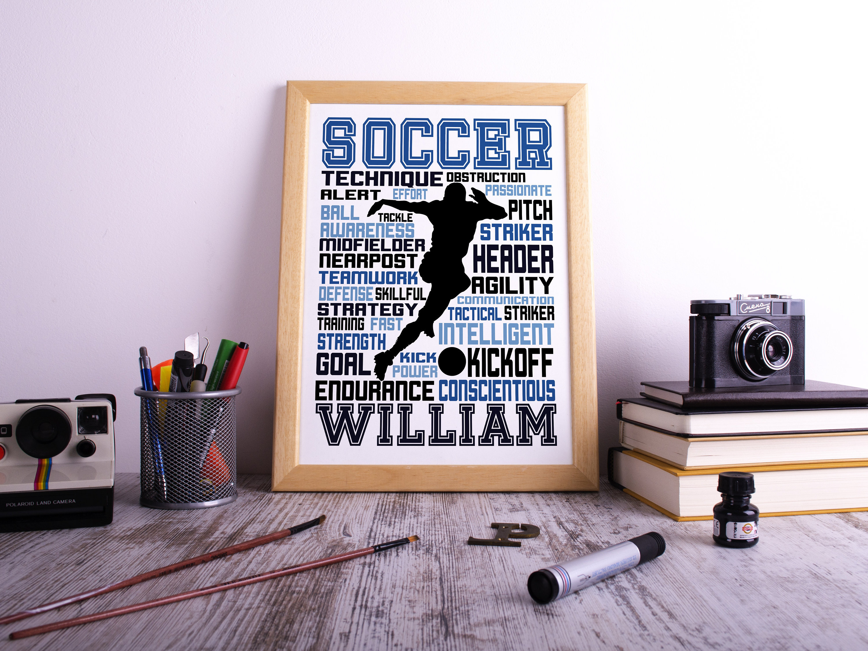 Custom Soccer Poster Soccer lover gift Typography Art Print | Etsy