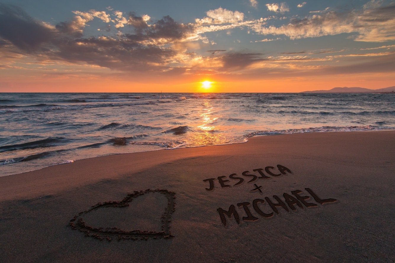 Names Written in Sand Beach Personalized Wedding Gift - Etsy