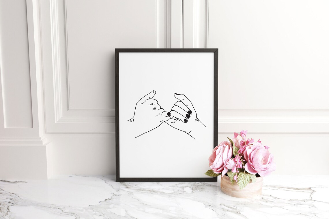 Pinky Promise Wall Art Minimalist Office Wall Art Print - Etsy