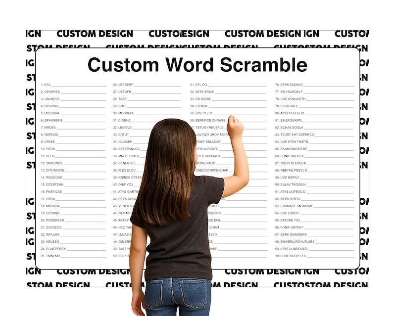 Custom Word Scramble Poster, Create Your Own, Giant Large Size Puzzle ...