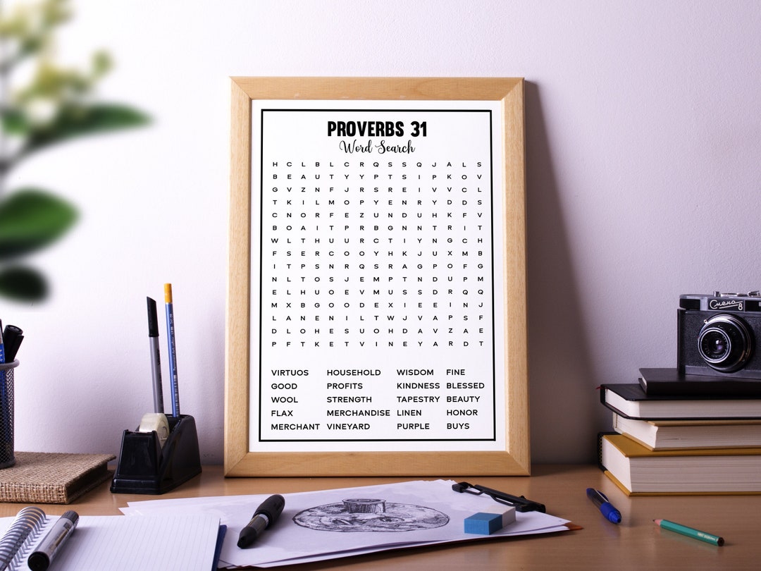 Proverbs 31 Bible Verse Crossword Puzzle Word Search Puzzle - Etsy
