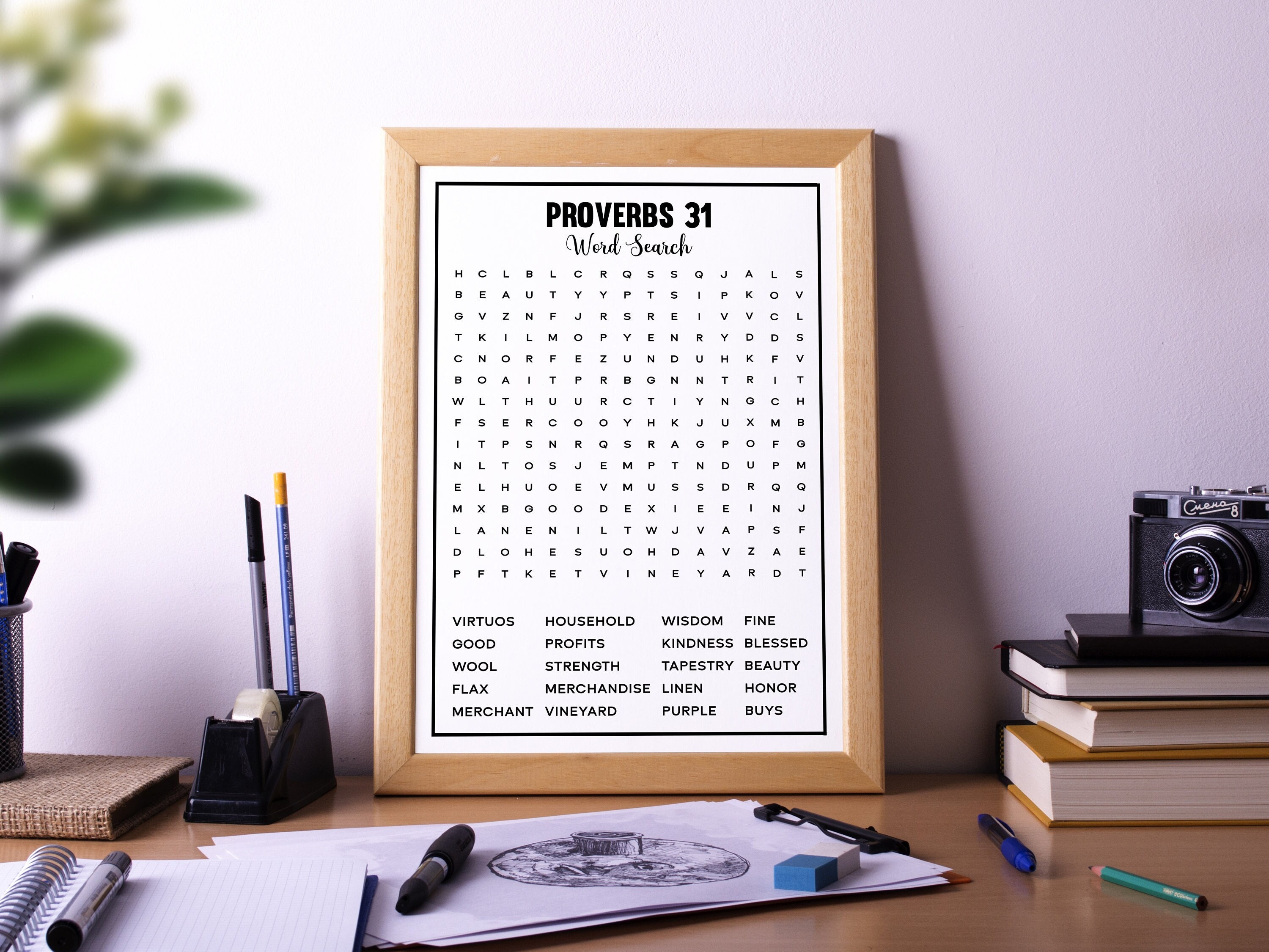 Proverbs 31 Bible Verse Crossword Puzzle Word Search Puzzle | Etsy