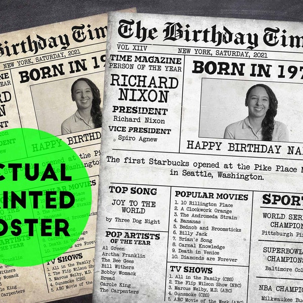 1971 Newspaper Poster - Etsy