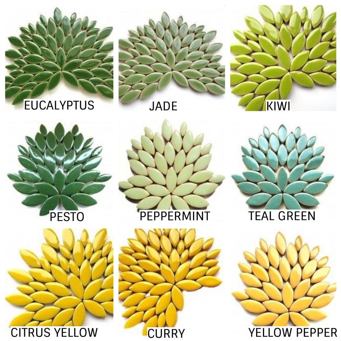 Ceramic Petal Mosaic Tiles in a Choice of Colours 50g's - Etsy