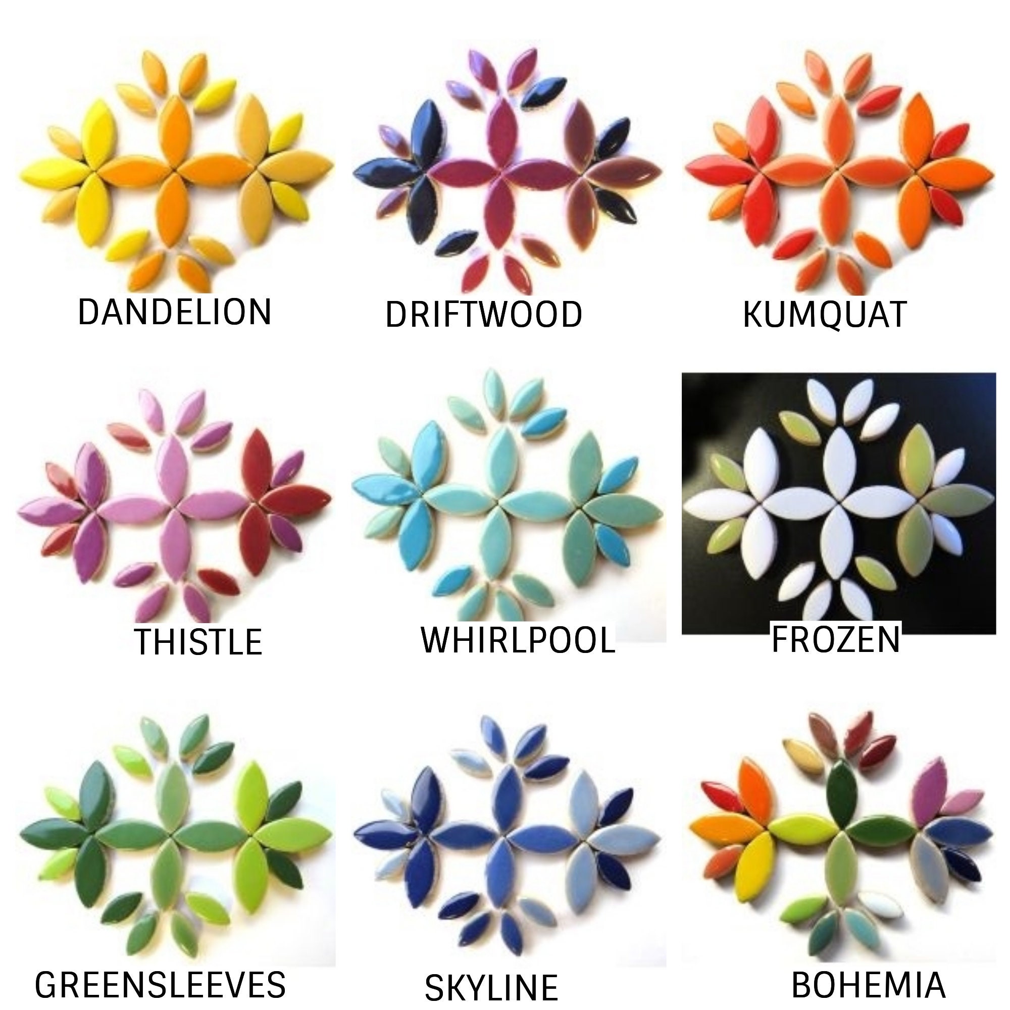 Ceramic Petal Mosaic Tiles in a Choice of Colours 50g's - Etsy
