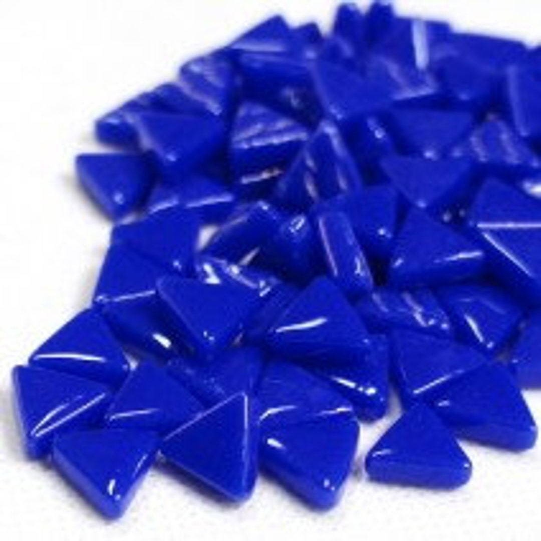 10mm Micro Mosaic Royal Blue Triangles - 50g / 1.75oz (approx 85 Tiles ...
