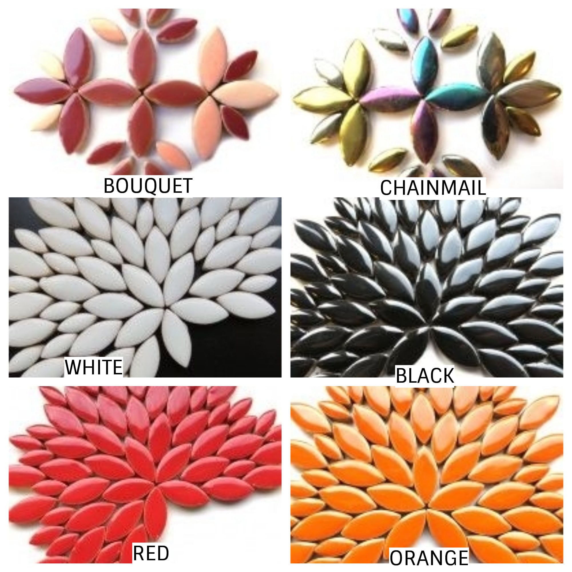 Ceramic Petal Mosaic Tiles in a Choice of Colours 50g's - Etsy