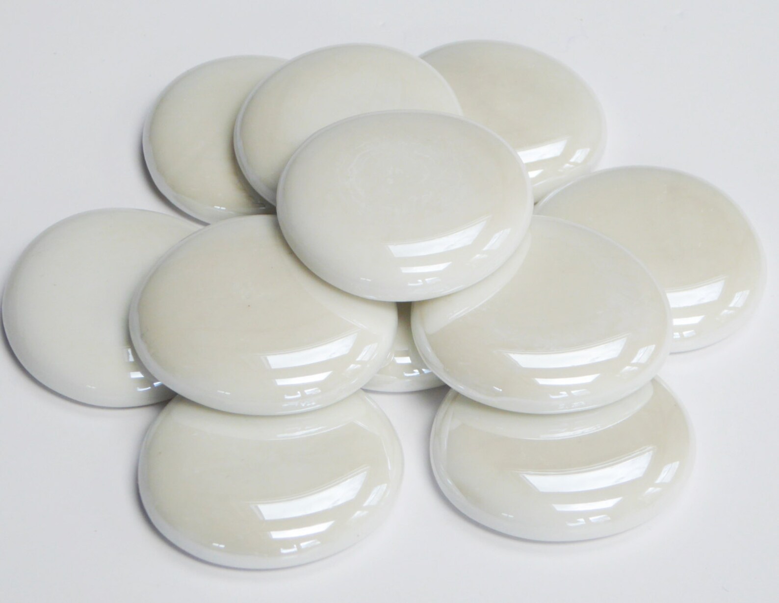 6 X Large Glass Pebbles White Opalescent - Etsy
