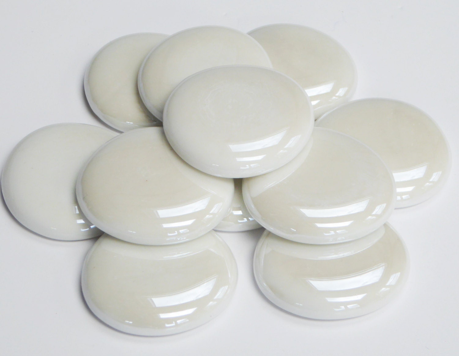 6 X Large Glass Pebbles White Opalescent - Etsy