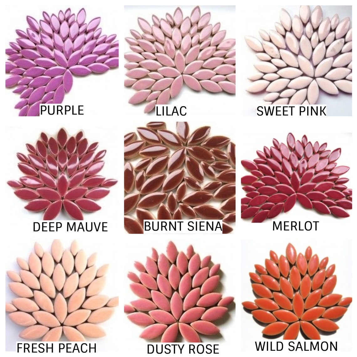 Ceramic Petal Mosaic Tiles in a Choice of Colours 50g's - Etsy UK