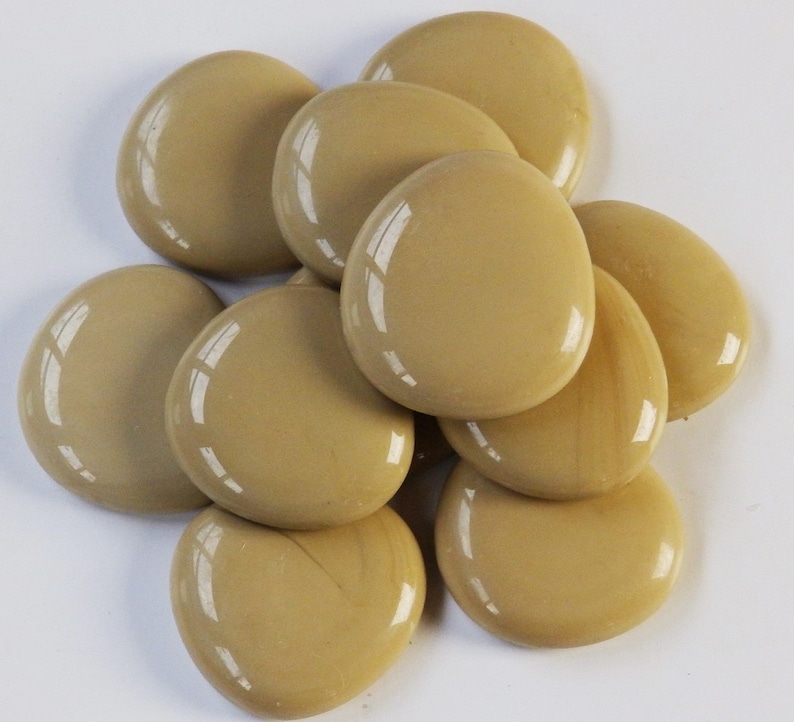 6 X Large Glass Pebbles Cream Marble - Etsy