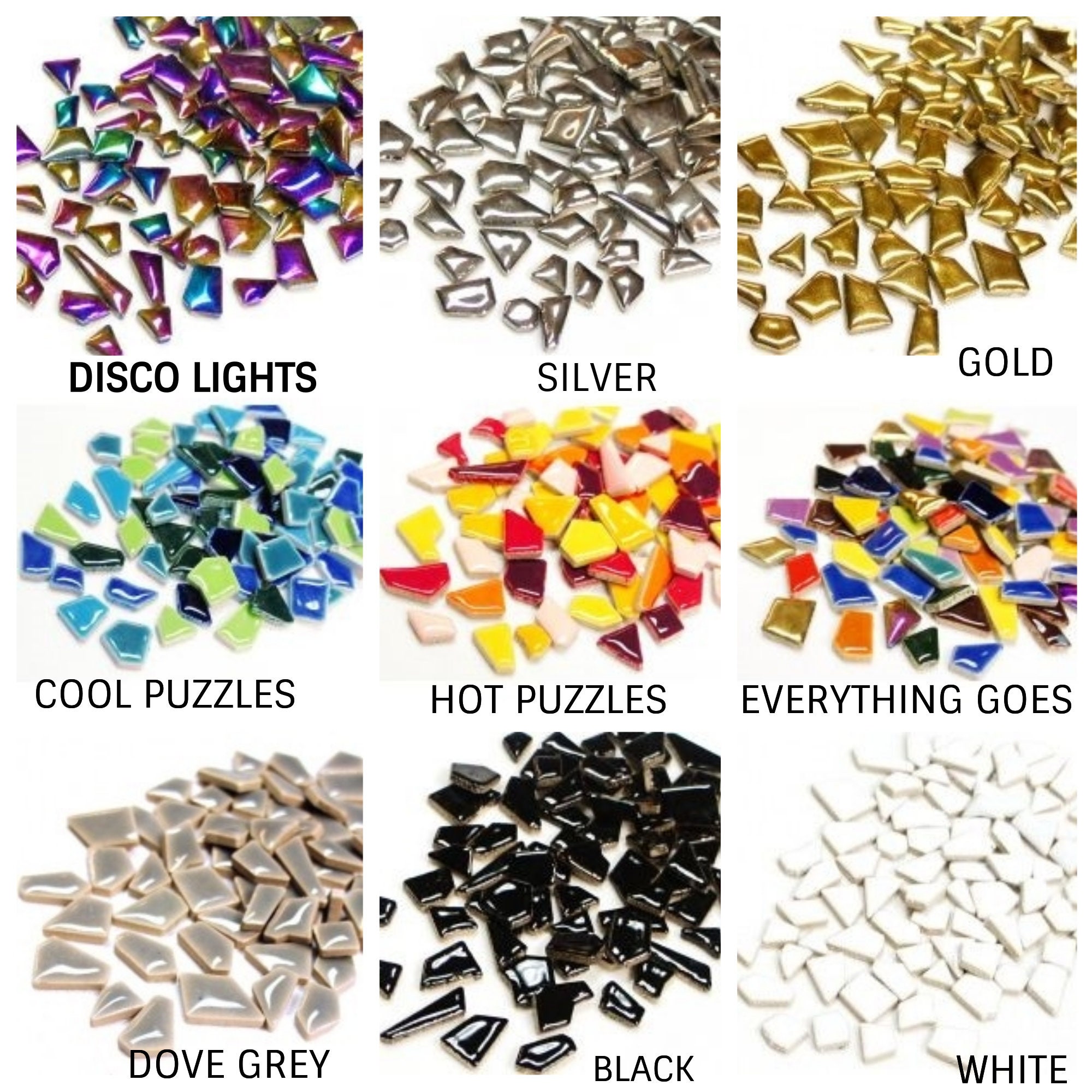 Ceramic Jigsaw Mosaic Tiles in a Choice of Colours - 100g's - Etsy