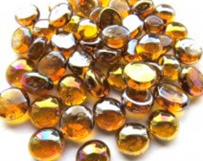 100 X Super Mini Glass Pebbles Amber Diamond approx. 12mm, 4mm Thick - Etsy