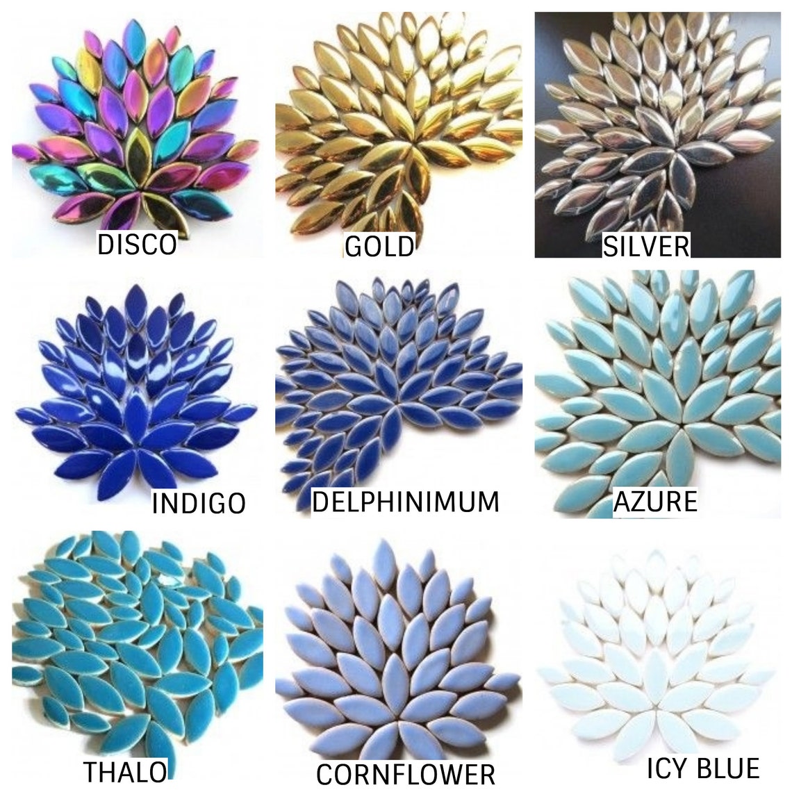 Ceramic Petal Mosaic Tiles in a Choice of Colours 50g's - Etsy