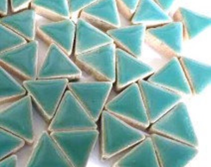 Triangle Ceramic Mosaic Tiles Teal Green 50g 1.75 Oz - Etsy