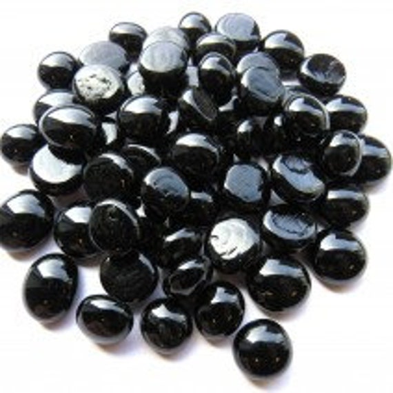 100 X Super Mini Glass Pebbles Black Marble approx. 12mm - Etsy