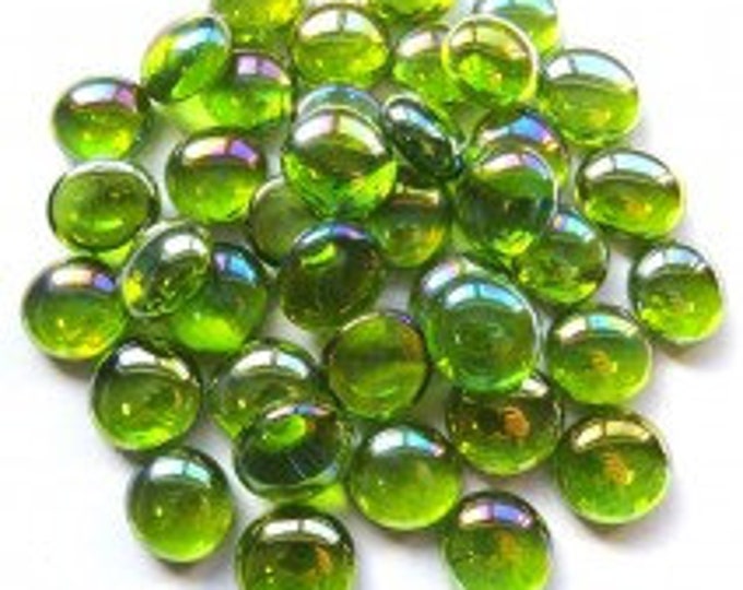 100 X Super Mini Glass Pebbles Lime Diamond approx. 12mm, 4mm Thick - Etsy
