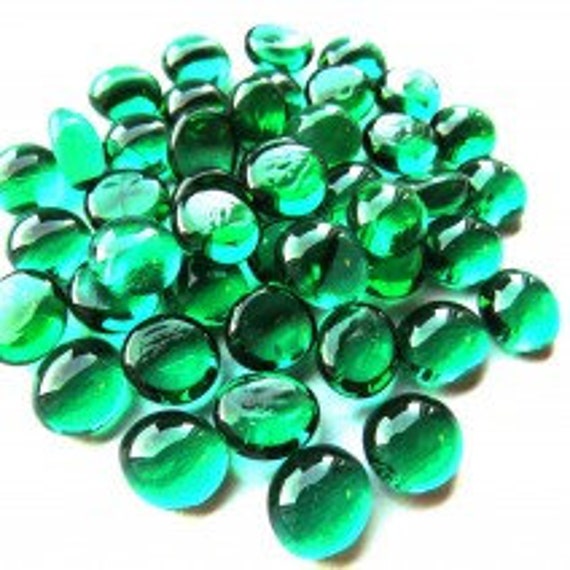 100 X Super Mini Glass Pebbles Emerald Crystal approx. | Etsy