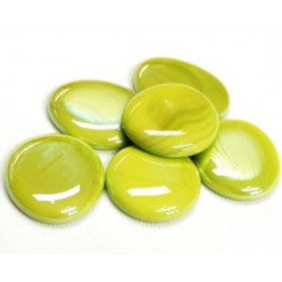 6 X Large Glass Pebbles Lime Opal - Etsy