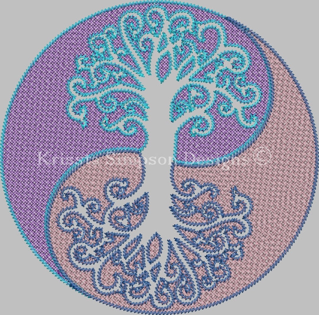 Jing Jang Mandala Tree 01 Machine Embroidery Design 5 - Etsy