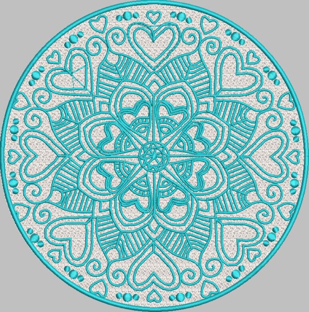 FSL Mandala Hearts Circle Machine Embroidery Design / Free Standing ...