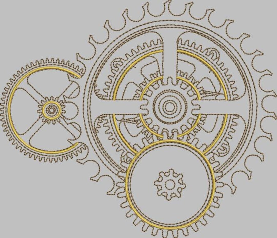 Steampunk Style Clogs Clockwork 01 Machine Embroidery Design in 2 Sizes ...