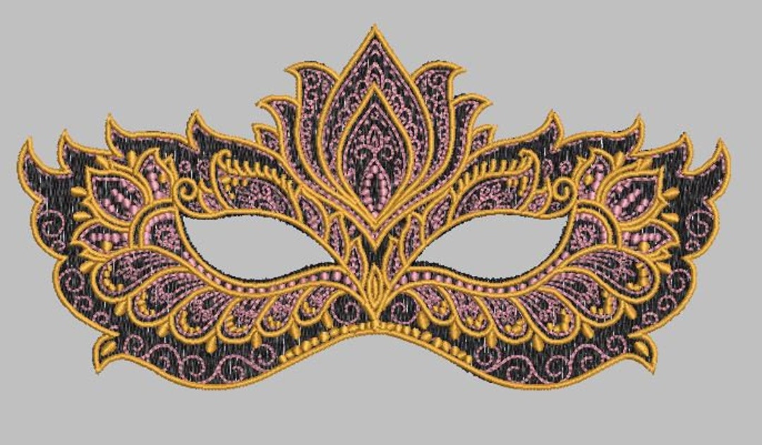 FSL Vintage Venetian Mask 03 Machine Embroidery Design / Free Standing ...