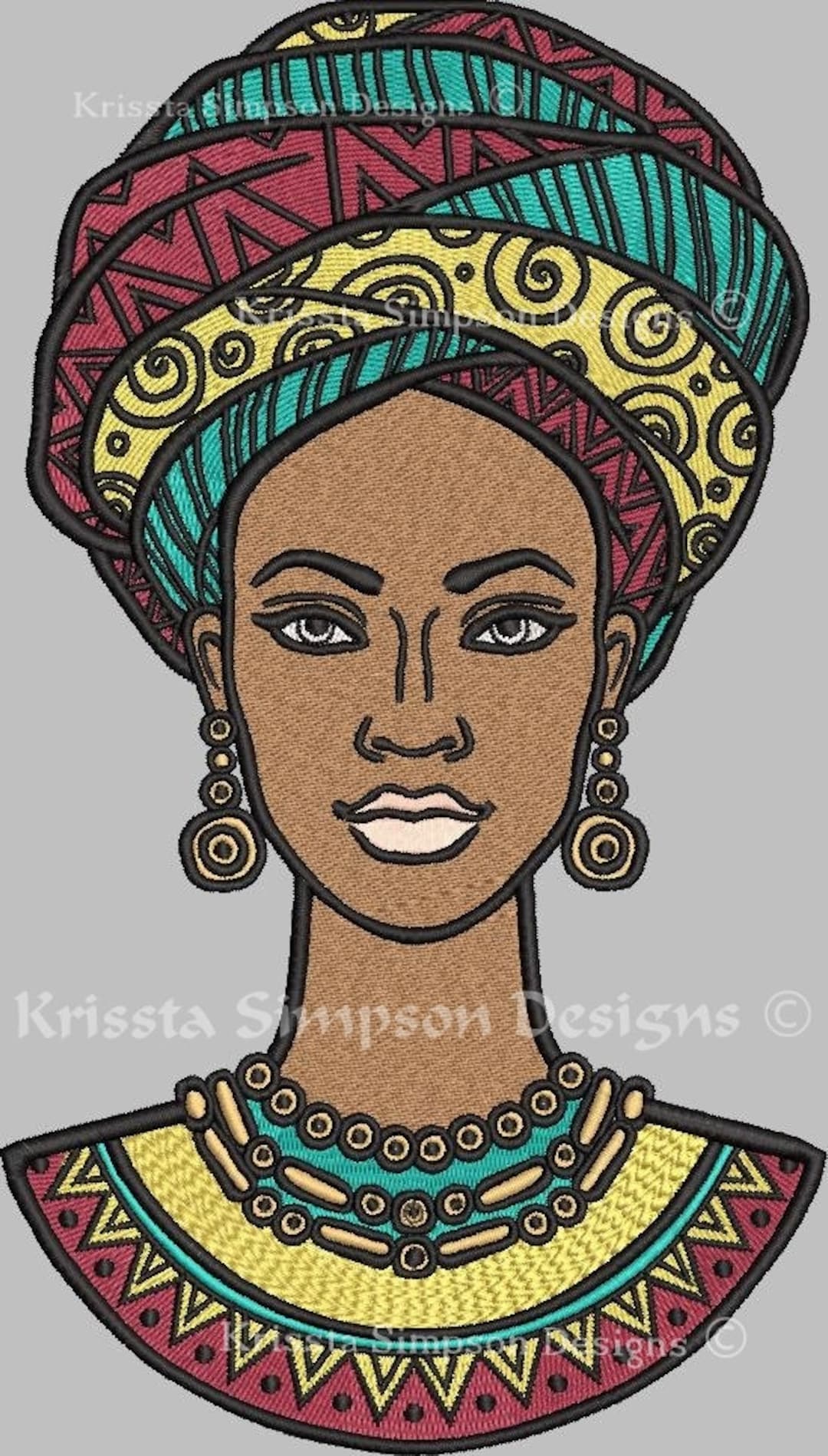 Native African Woman 04 Machine Embroidery Design in 5 Sizes/ Folk ...
