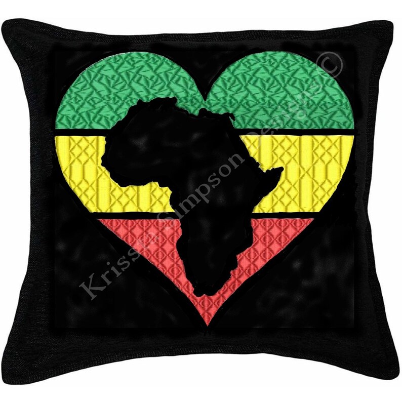 African Continent Silhouette in 3 Colors Machine Embroidery Design in 2 ...