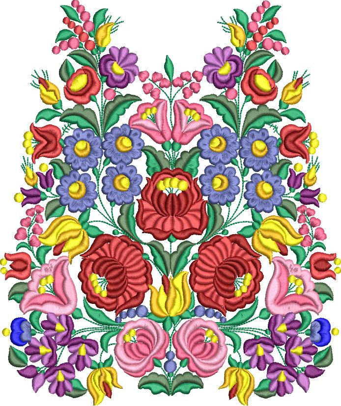 Traditional Hungarian Kalocsai Folk Machine Embroidery Design - Etsy