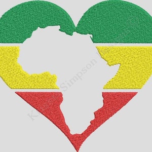 African Continent Silhouette in 3 Colors Machine Embroidery Design in 2 ...