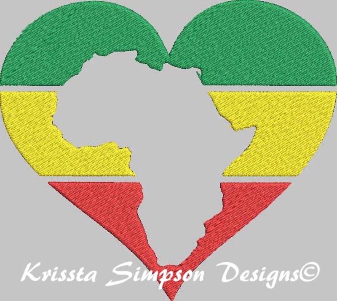 African Continent Silhouette in 3 Colors Machine Embroidery Design in 2 ...