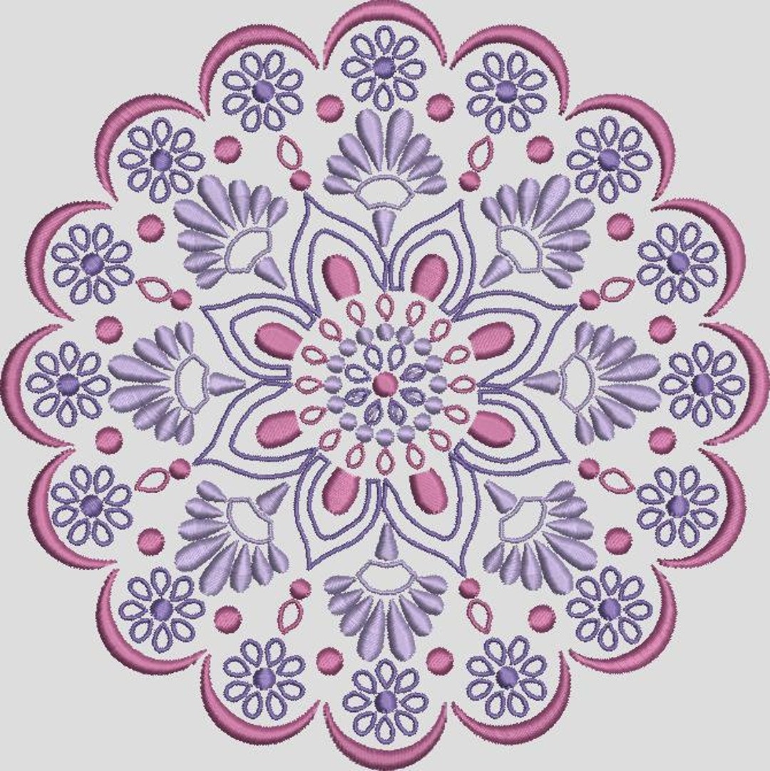 Floral Mandala Circle Cutwork Machine Embroidery Design / 4 Sizes ...