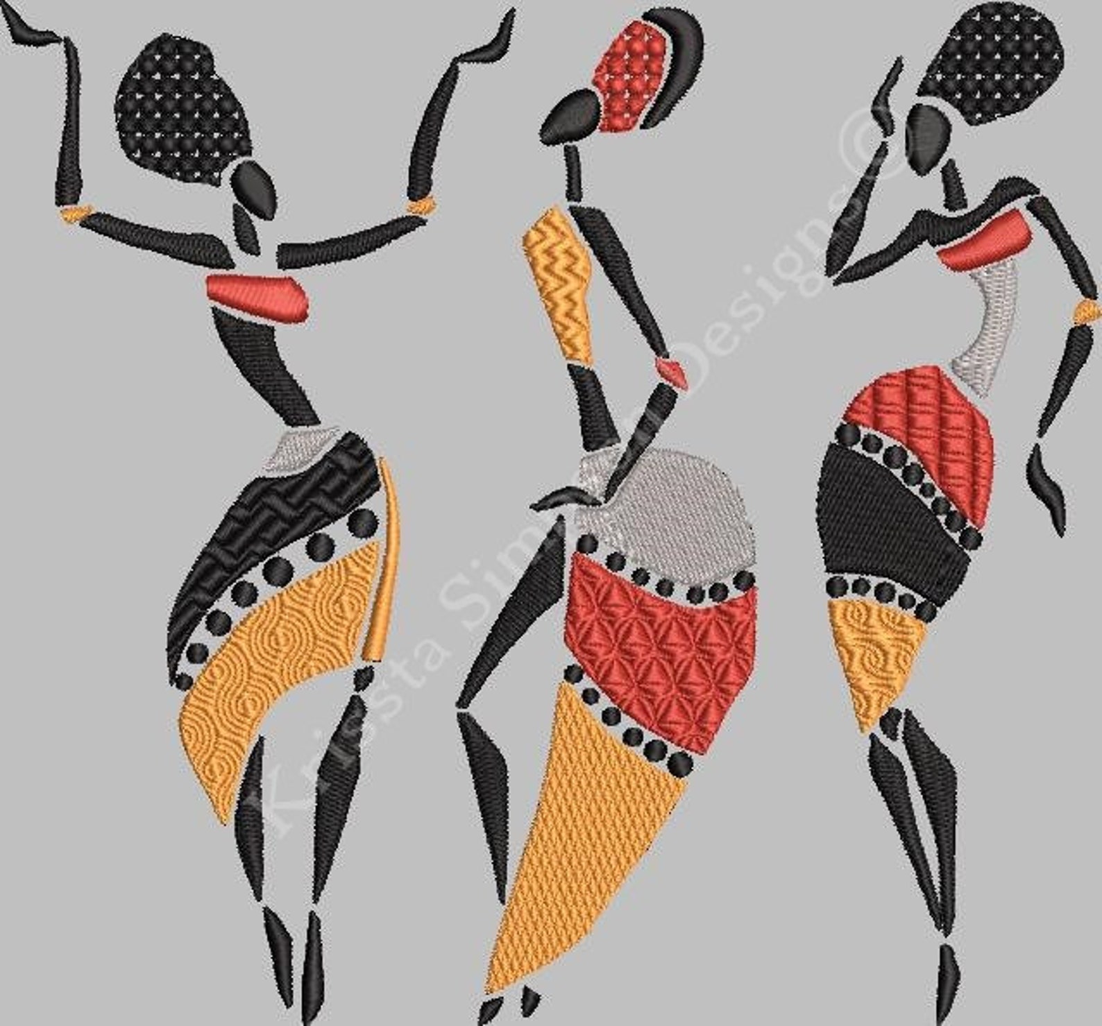 Native African Dancers 02 Machine Embroidery Design - Etsy