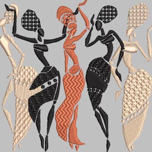 Native African Dancers 02 Machine Embroidery Design - Etsy