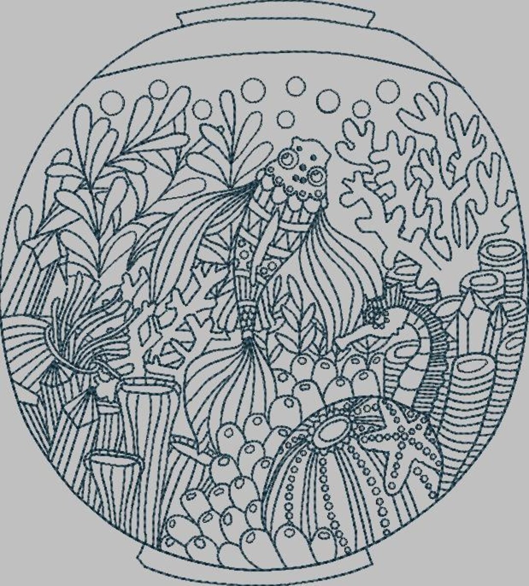 Steampunk Style Fish Tank 01 Machine Embroidery Design/quilting Block ...