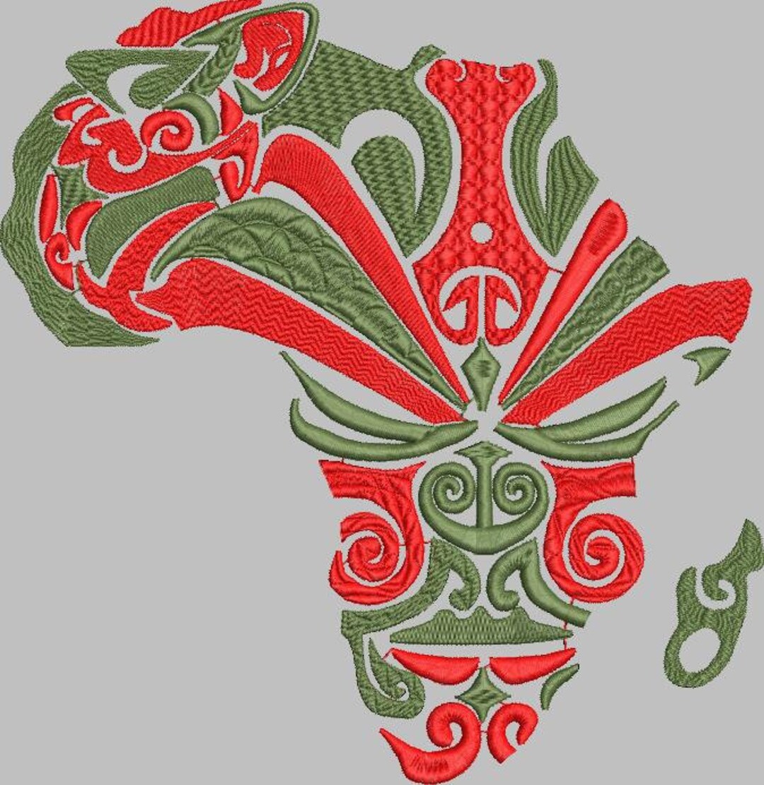 African Continent 02 Machine Embroidery Design in 6 Sizes/ African ...
