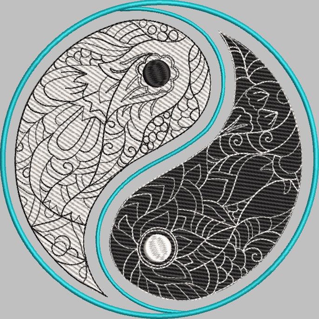 Mandala Style Jing Jang Circle 2 Machine Embroidery Design / NEW / 5 ...