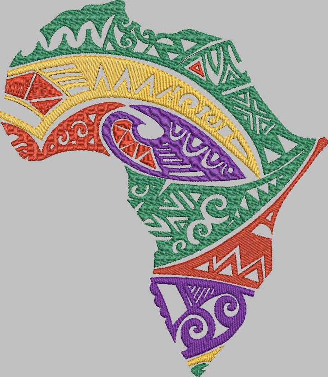 Abstract Tribal Motifs African Continent Silhouette Machine Embroidery ...