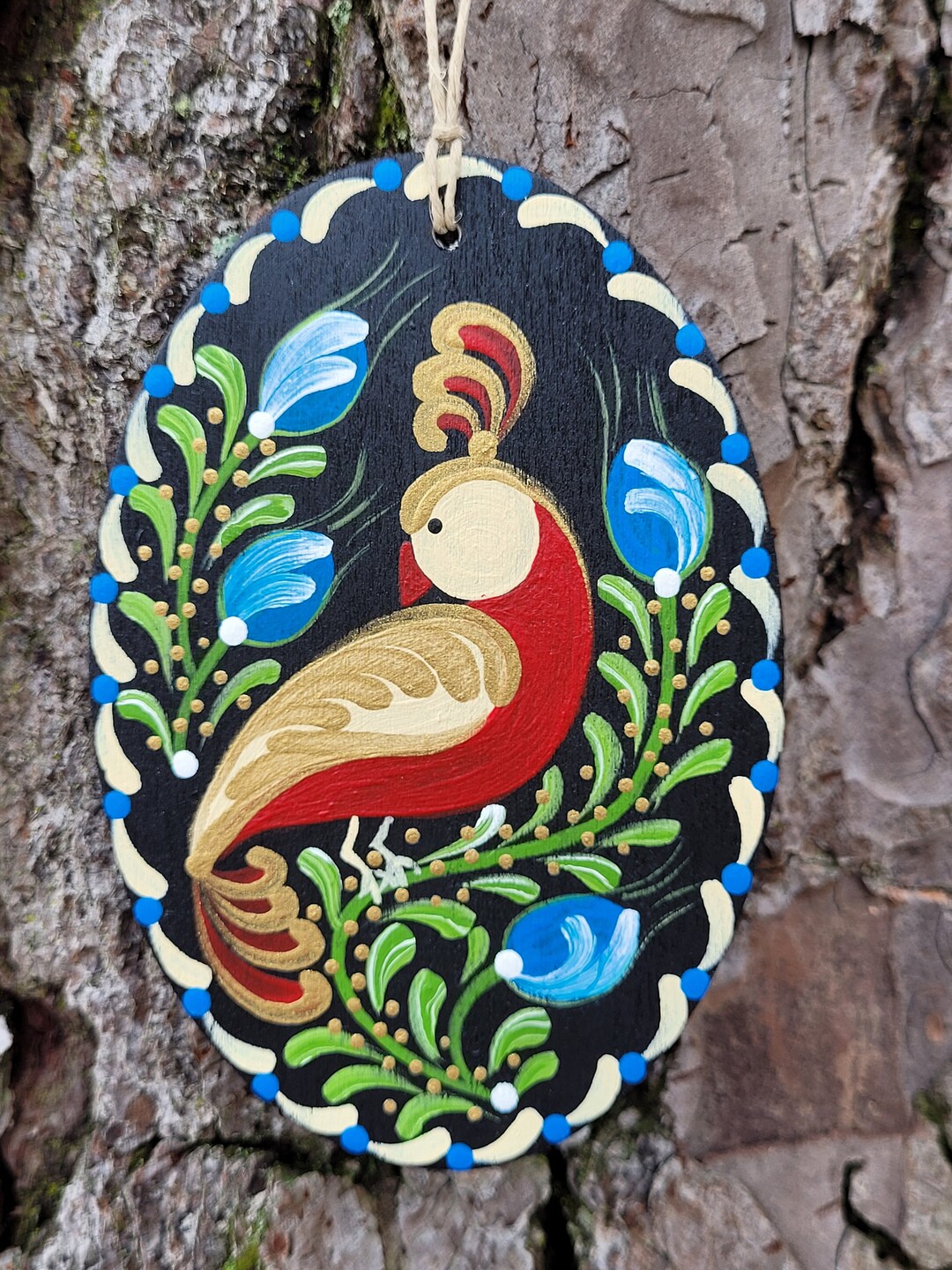 Bavarian Folk Art Ornament, German Folk Art, Distelfink Ornament ...