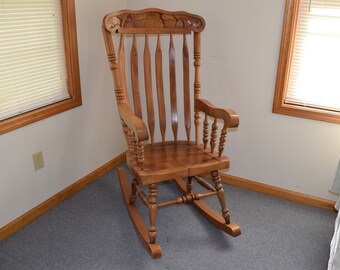 Antique sewing nursing rocker low armless wooden Victorian