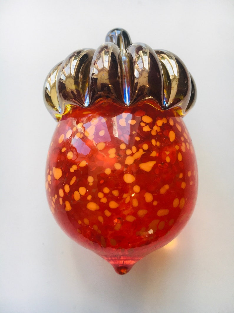 Hand Blown Glass Acorn Paperweights Etsy