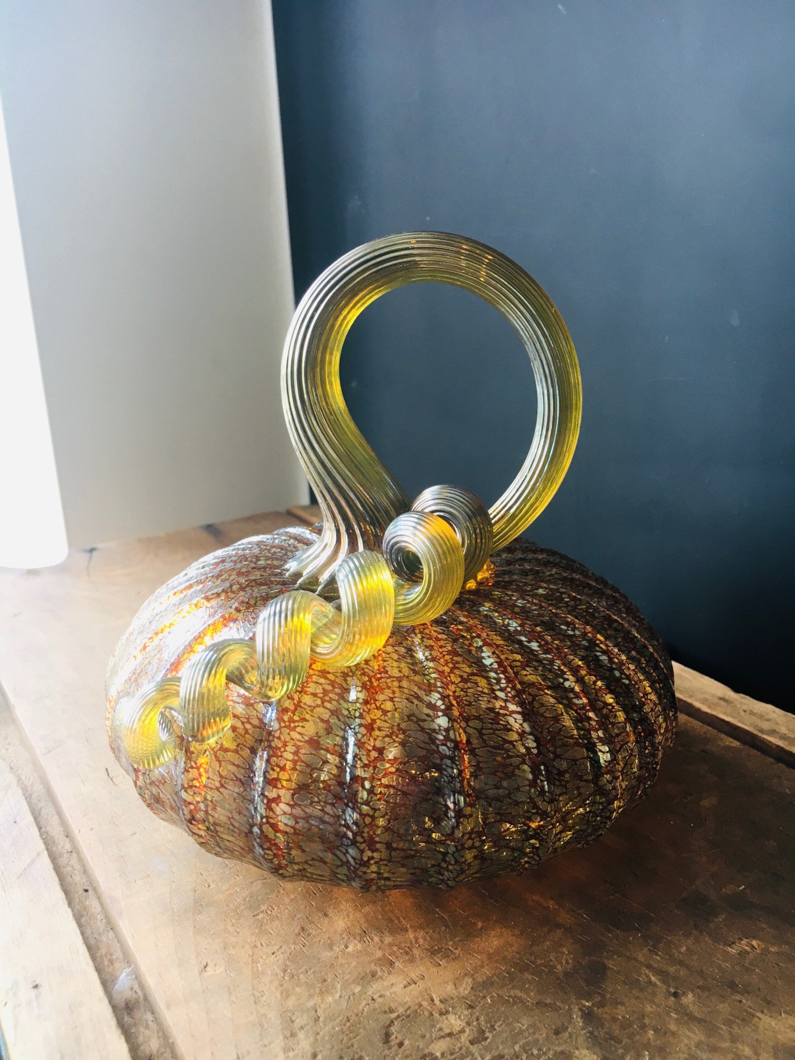 Assorted Fall Hand Blown Glass Pumpkins in Gold, Amber, and Emerald - Etsy